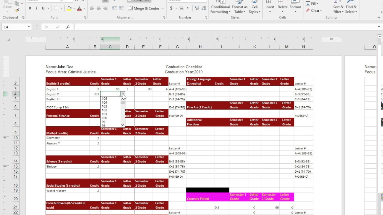 Grad Check Excel File With GPA Cal Video YouTube Grad Check Excel File With GPA Cal Video YouTube