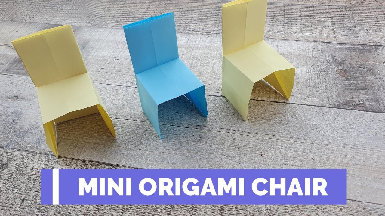 Origami easy mini paper chair with Ski #origami #origamieasy # ...