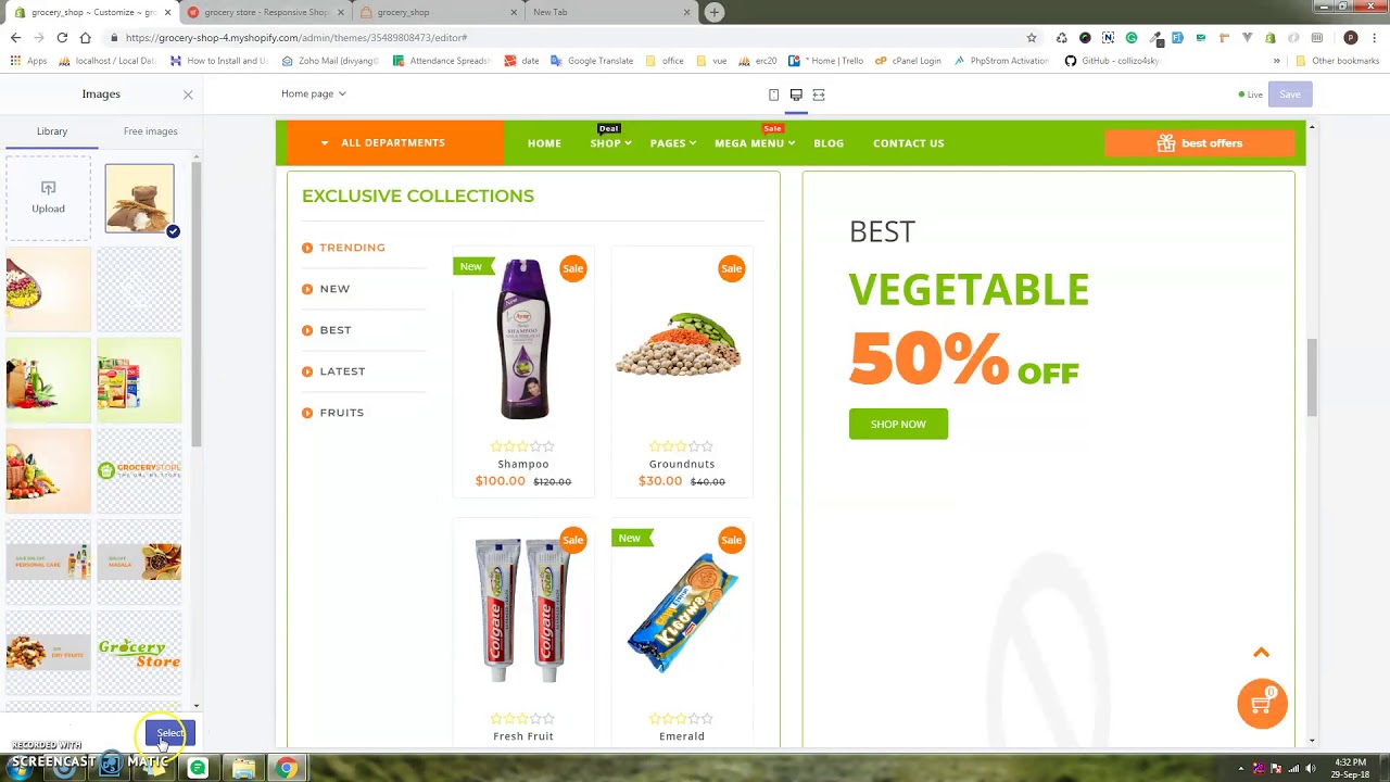 grocery-store add and customize New Deal Products section - YouTube