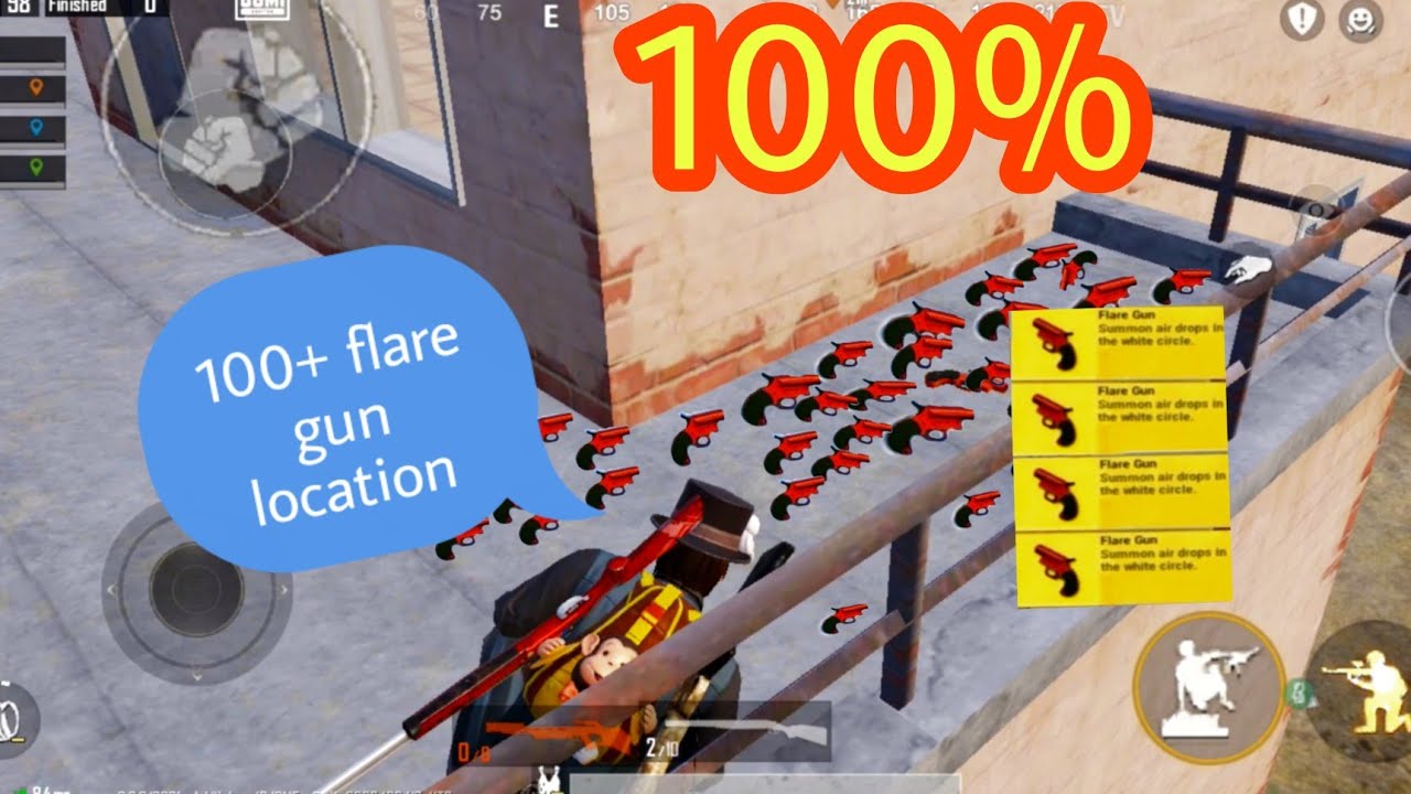 NEW FLARE GUN SECRET LOCATION IN BGMI | flare gun locations | flare gun ...