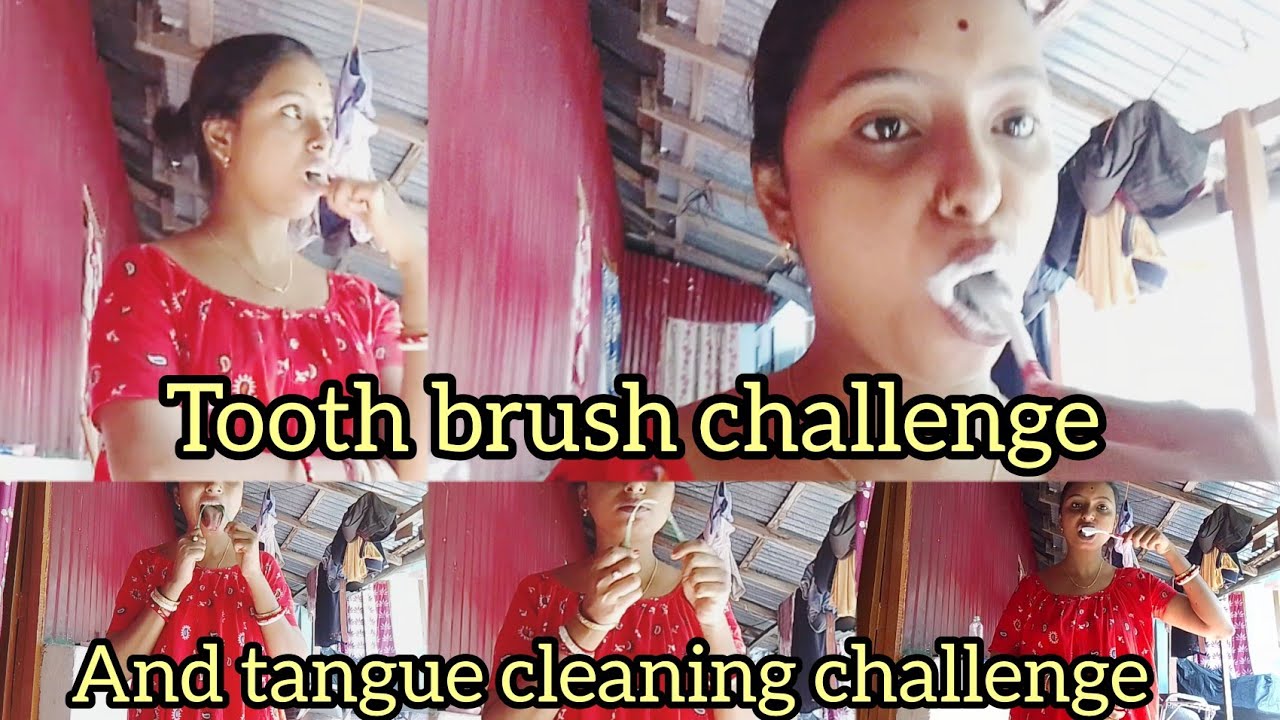 tooth brush challenge and tangue cleaning challenge/most reguest videos ...