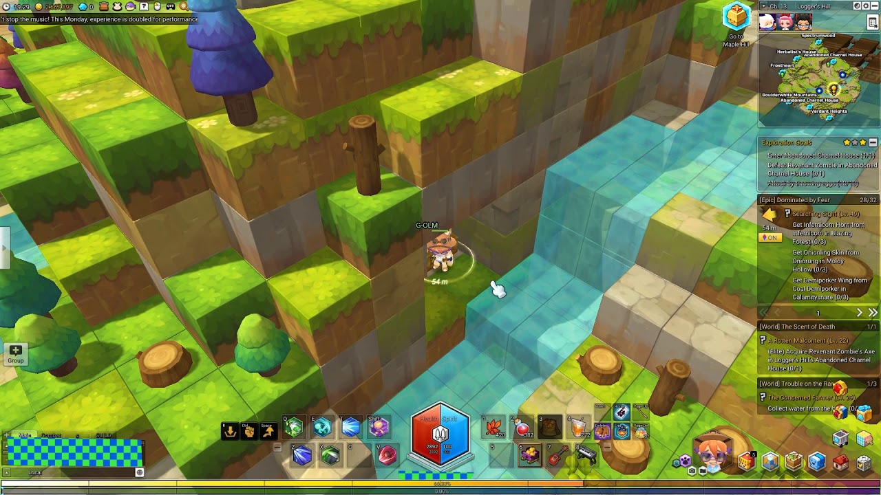 Logger's Hill - All Golden Chest Locations - Maple Story 2 - YouTube