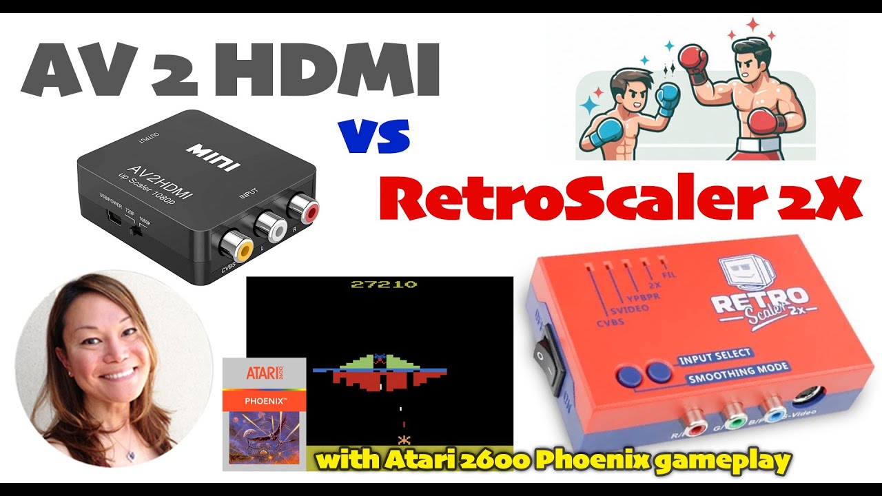 AV2HDMI vs RetroScaler 2X AV to HDMI Converter with Atari 2600 Phoenix ...