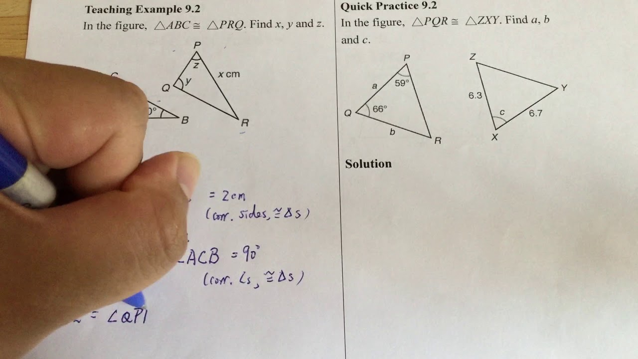 Form 1 Mathematics - Intermediate questions on concept of congruence ...