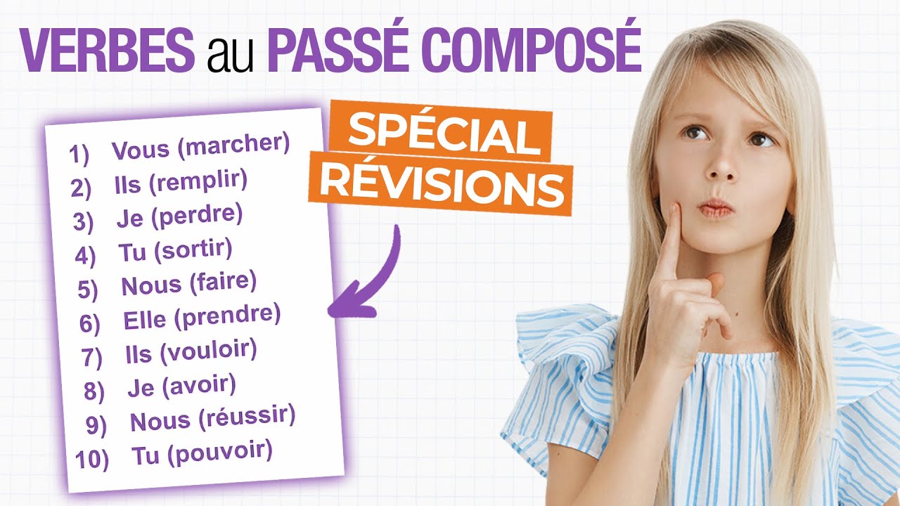 Exercice de révision CONJUGAISON des verbes au PASSÉ COMPOSÉ (Français ...