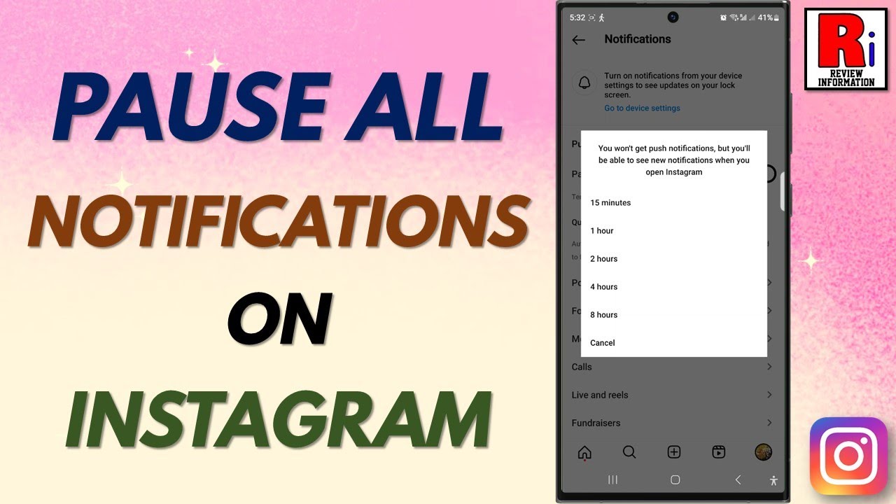 How to Pause All Notifications For A Specific Time on Instagram - YouTube