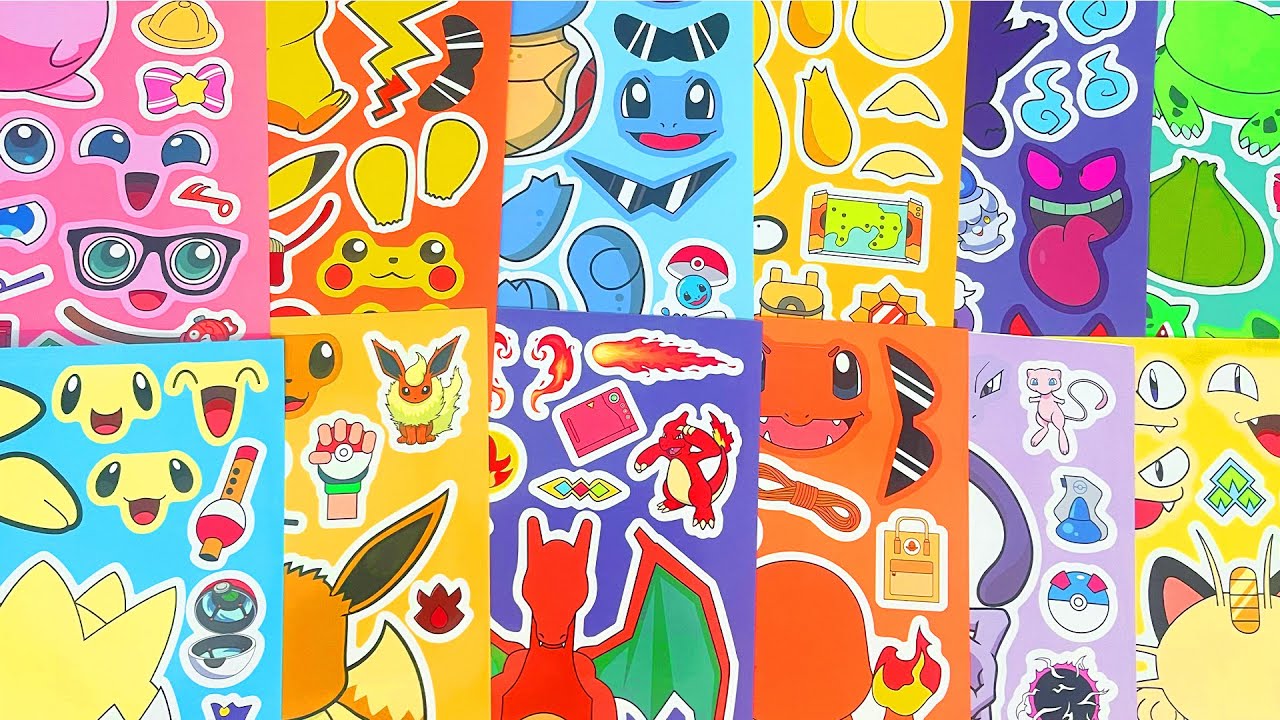 POKÉMON STICKER BOOK MAKEOVER ASMR | FUN ACTIVITIES WITH PIKACHU ...