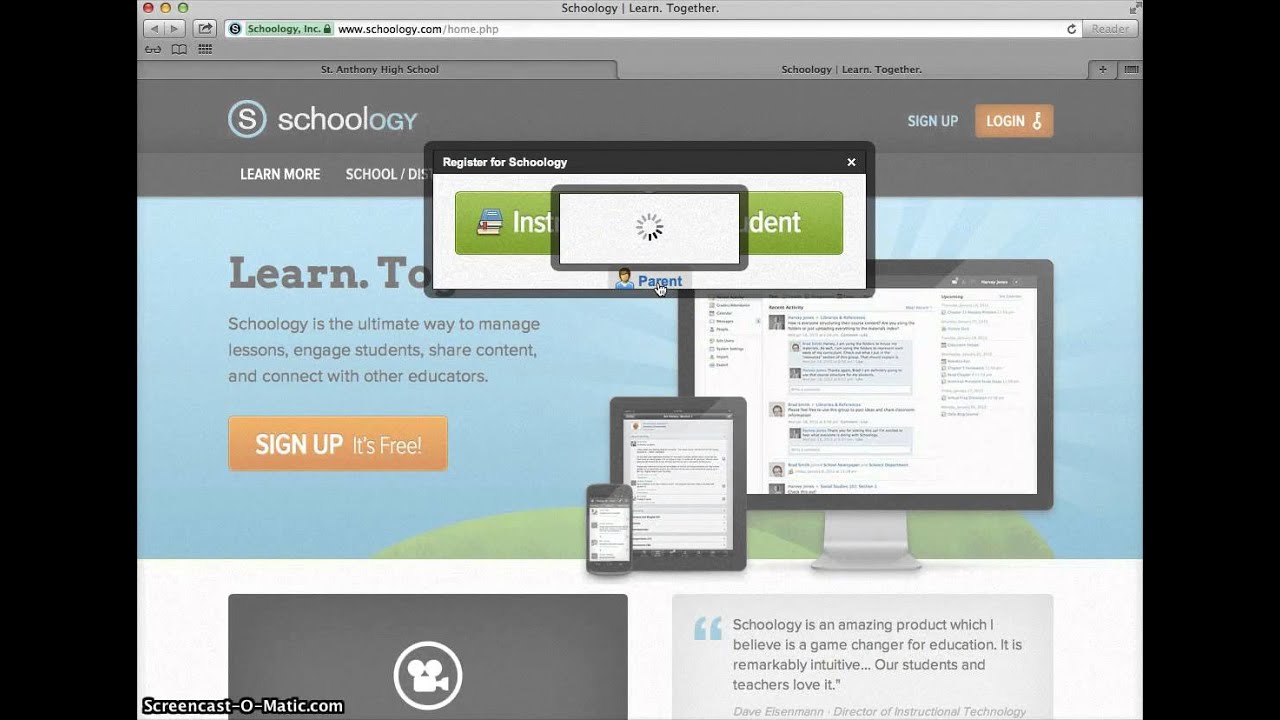 Parent Schoology Sign Up - YouTube