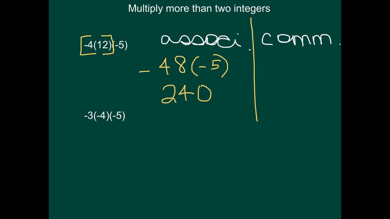 lesson 2-4 multiplying integers - YouTube