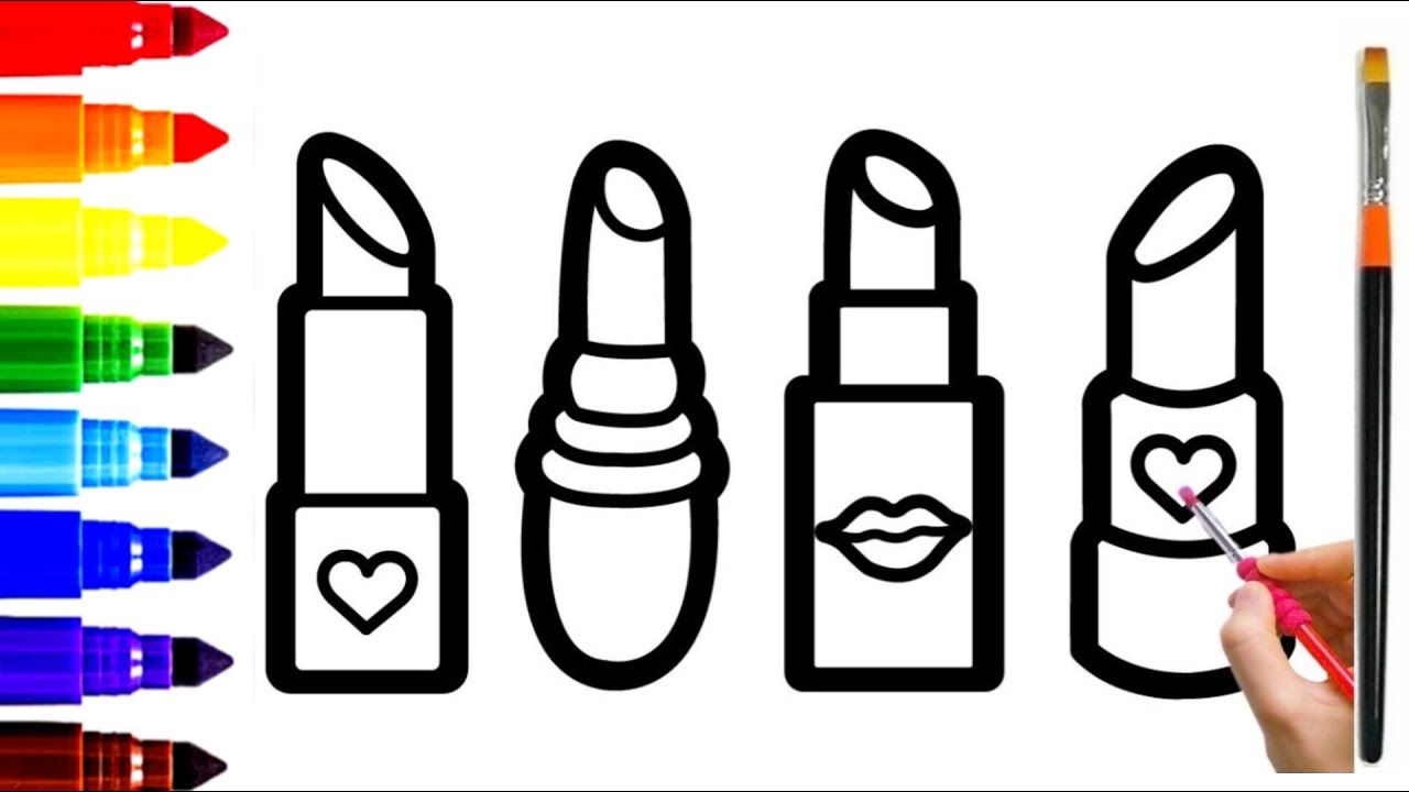 How to draw lipstick || Easy lipstick Drawing || Drawing lipstick ...