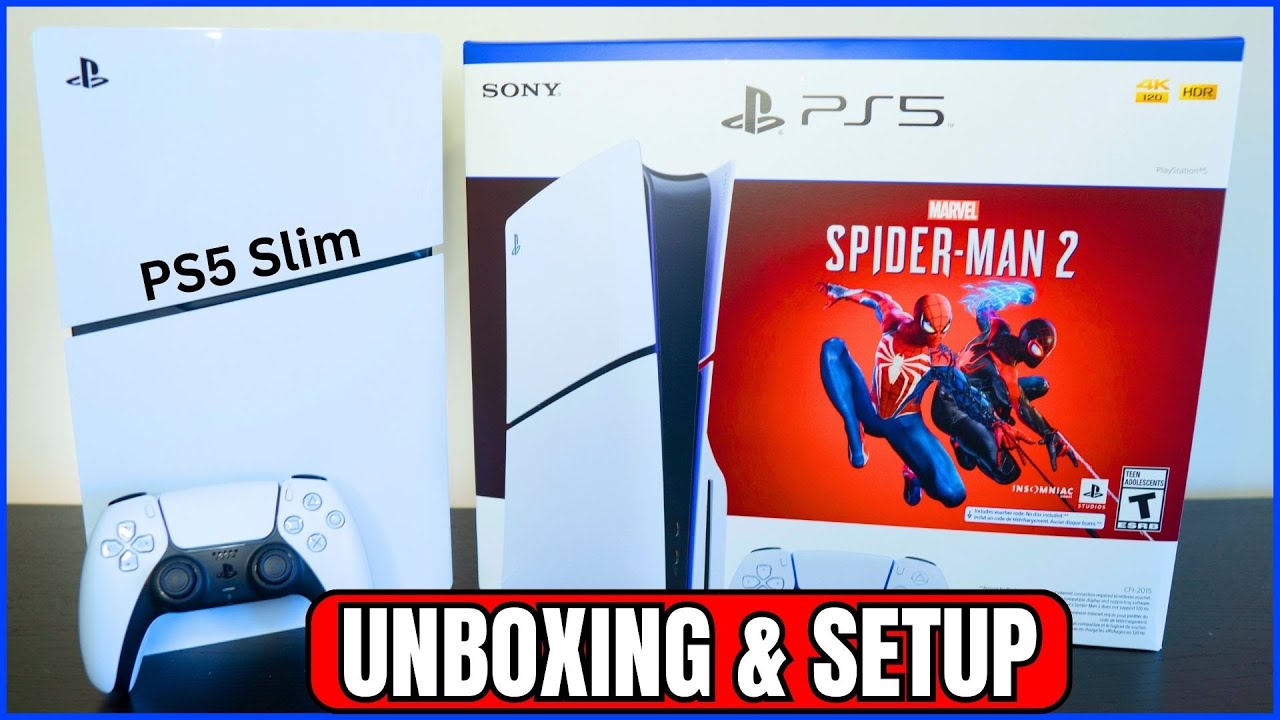 PS5 Slim Unboxing and First Setup - Spider Man 2 PS5 Bundle - YouTube