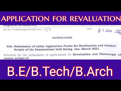 #VTU online application forms for revaluation BE/B.Tech and B.Arch and ...