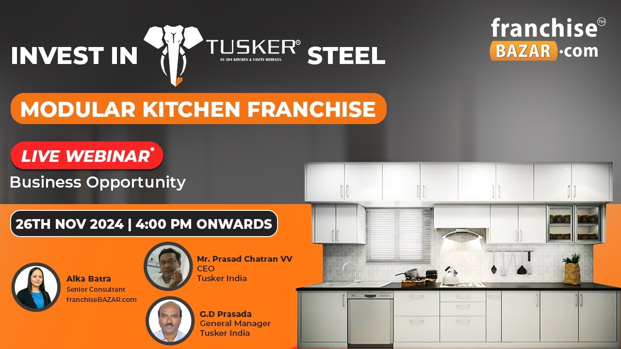 Invest in Tusker Steel Modular Kitchens Franchise - YouTube
