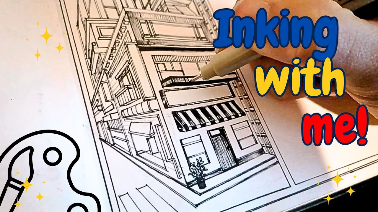 Ink drawing|| Cozy paint at night|| Speed paint|| Tutorial - YouTube