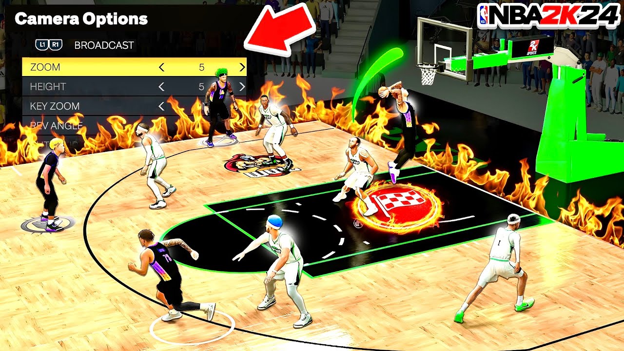 NBA 2K24 BUT MY WHOLE TEAM PLAYS ON BROADCAST CAMERA.. - YouTube