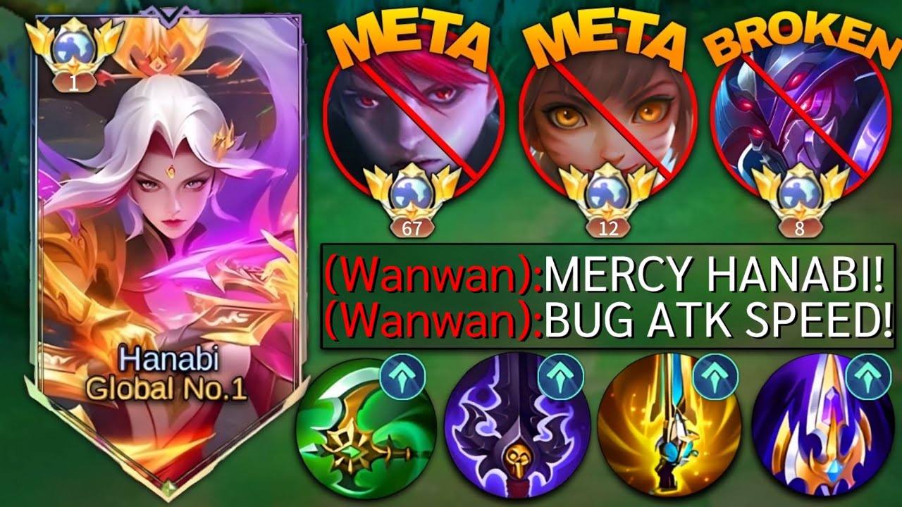 HANABI FULL ATTACK SPEED BUILD.| POWERFUL LATE GAME🔥| BEST BUILD TO ...