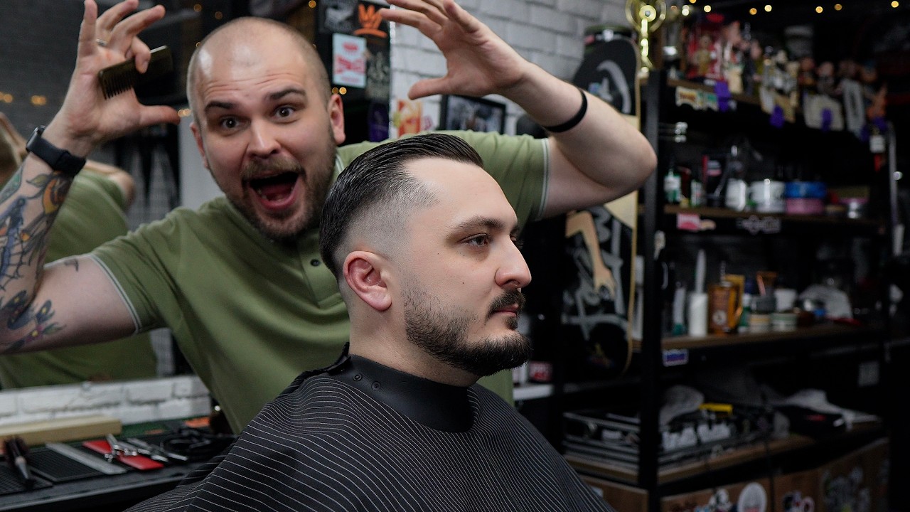 Perfect Side Part with a Super Smooth Fade | ASMR Barber 💈 - YouTube