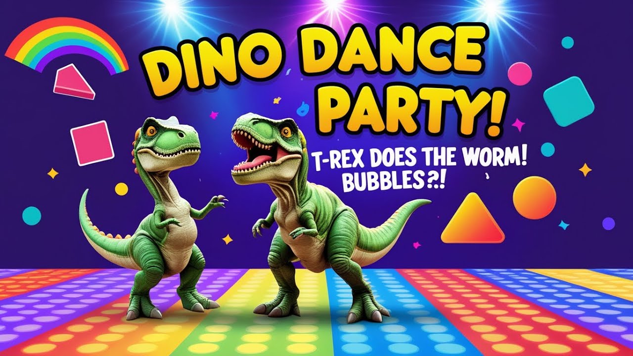 Dino Dance Party | Learn Shapes & Colors with Dancing Dinosaur - YouTube