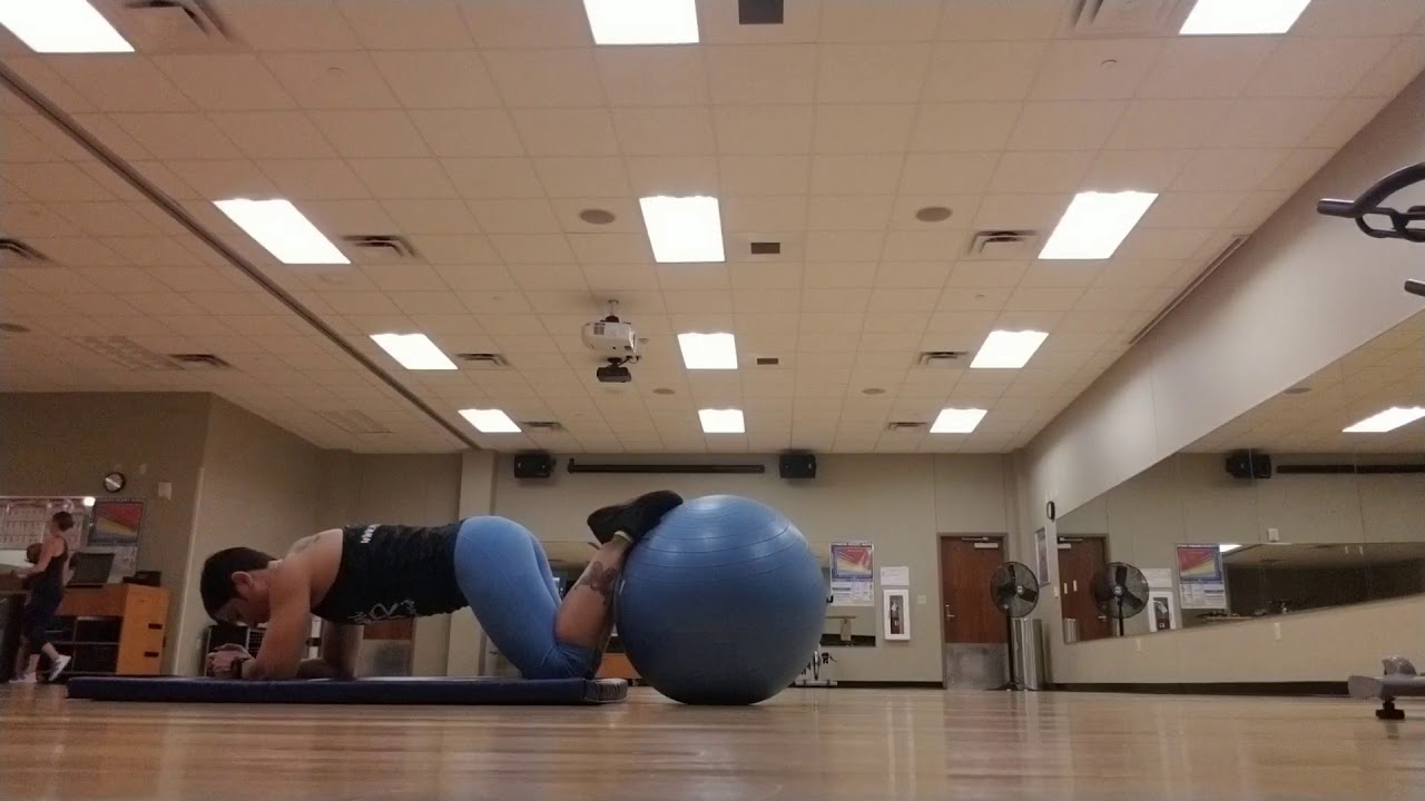 Decline Plank (stability ball) - YouTube