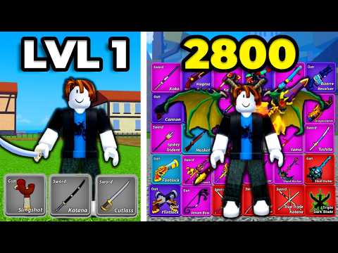 Noob To Max Collecting Every Sword & Gun In Blox Fruits (FULL MOVIE)