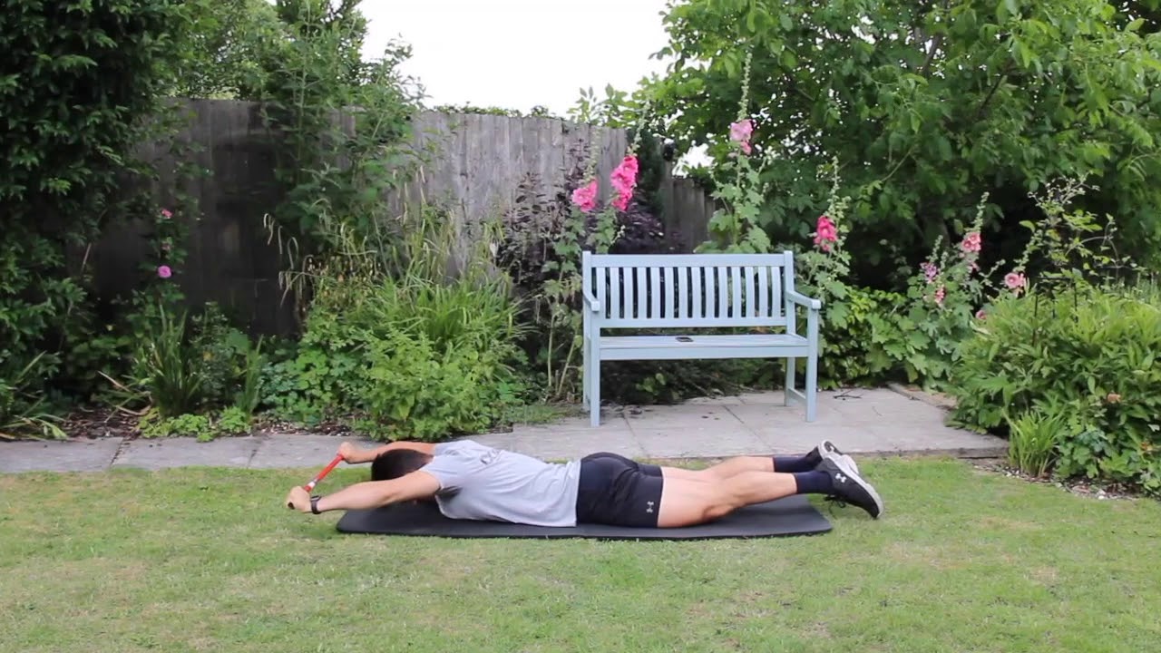 Prone dowel press (progression 3) - YouTube