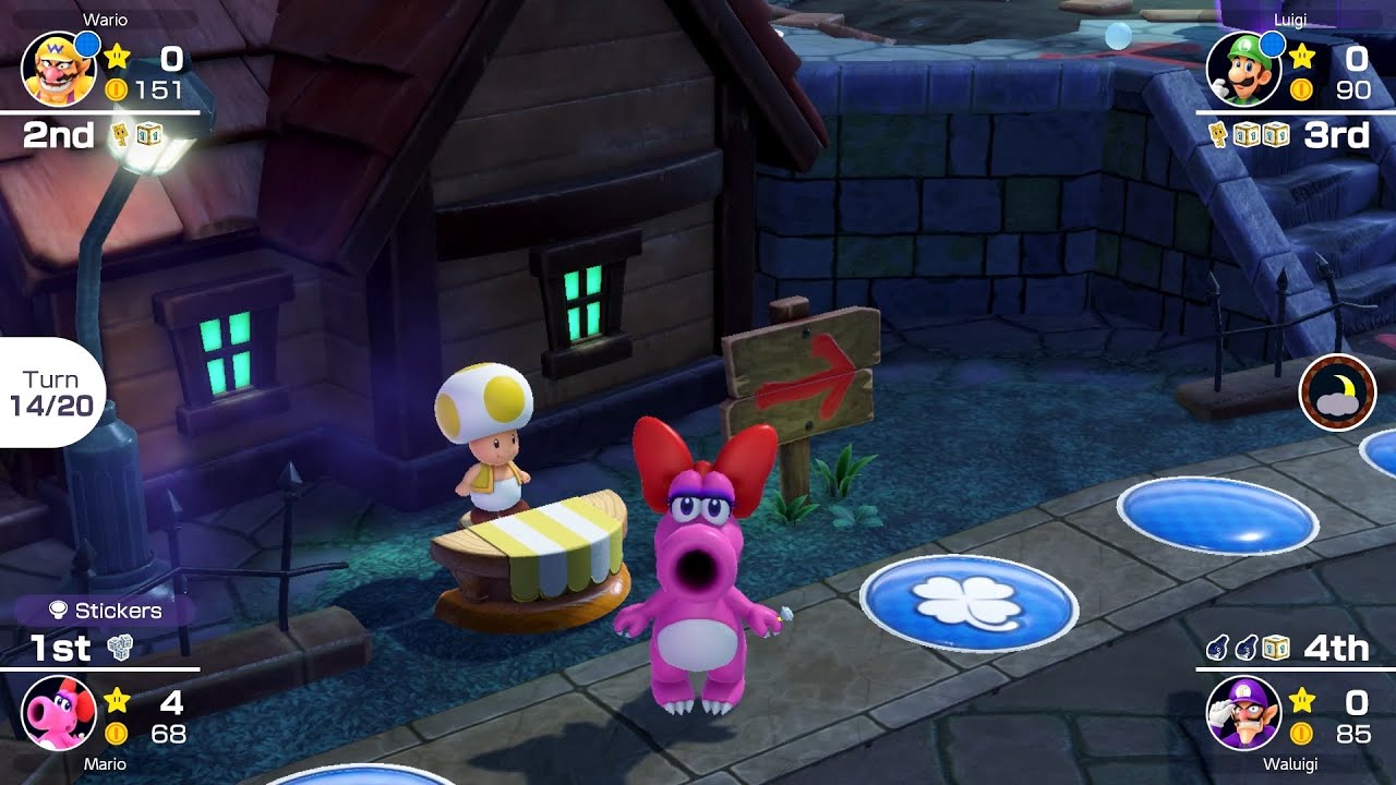 Mario Party Superstars #889 Horror Land Birdo vs Luigi vs Waluigi vs ...