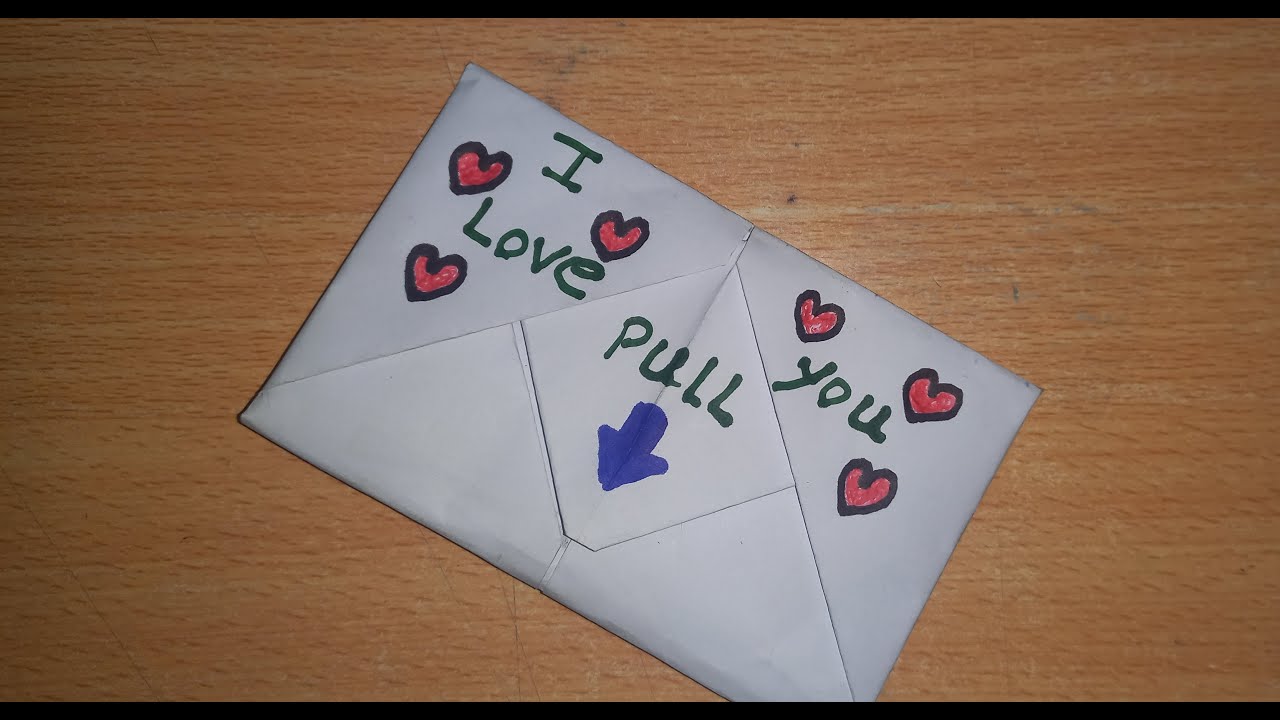DIY Pull Tab Origami Envelope Card | Letter Folding Origami | birthday ...
