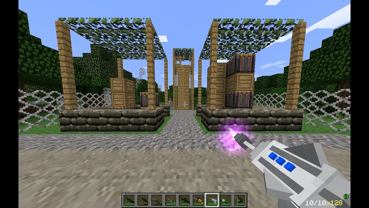 MINECRAFT HIGH TECH GUNS LIVESTREAM CRAZY STUFF forest on fire ! - YouTube