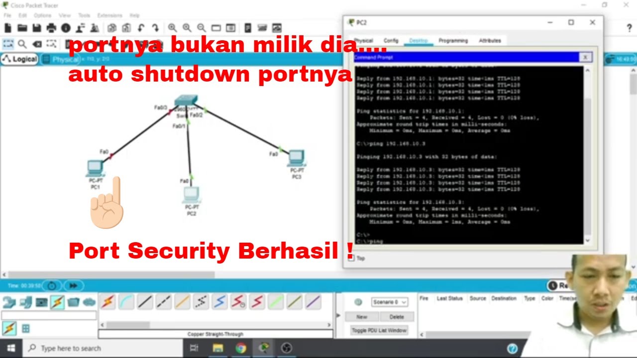 Konfigurasi Port Security Switch Cisco pada Packet Tracer Versi 7 - YouTube