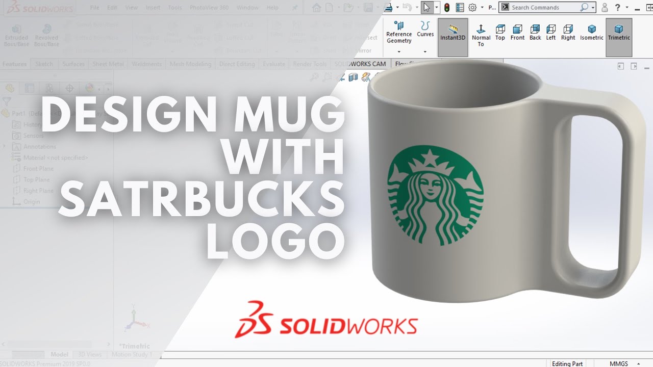 SOLIDWORKS TUTORIAL | DESIGN MUG IN SOLIDWORKS - YouTube