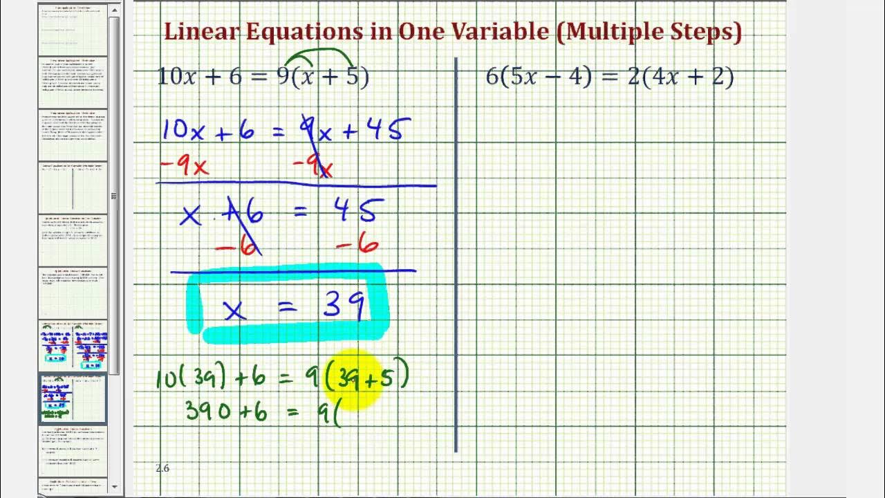 Ex: Solving Linear Equations in One Variable with Parentheses - YouTube
