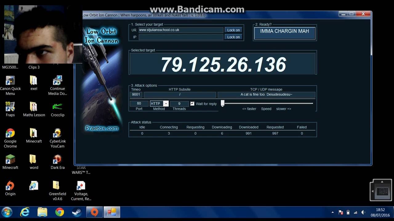 USING LOW ORBIT ION CANNON TO HACK - YouTube