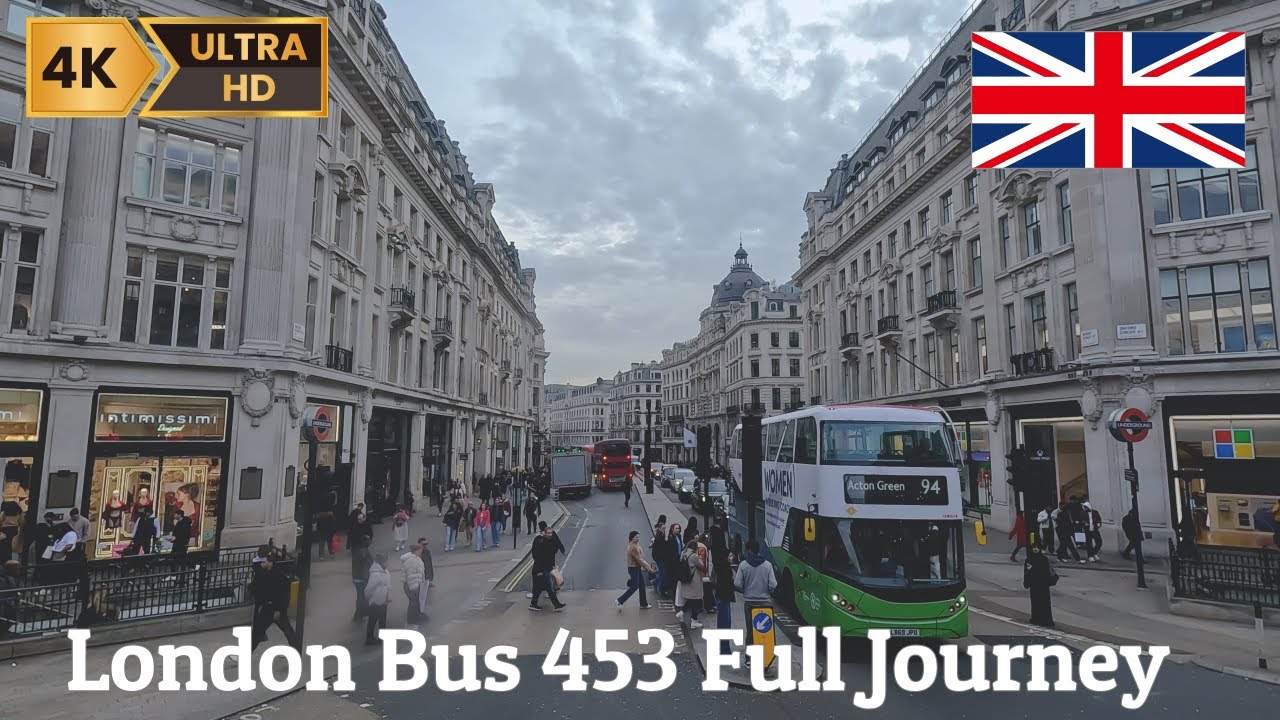 2024 UK London 🇬🇧 double decker bus ride 4K route 453 full journey Marylebone to Deptford Bridge ...