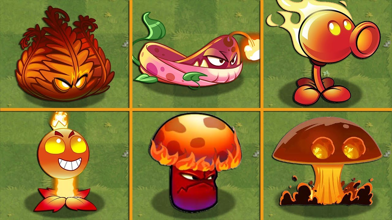 Plants Vs Zombies 2 | Every PREMIUM FIRE Plant Power-Up! & Challenge ...