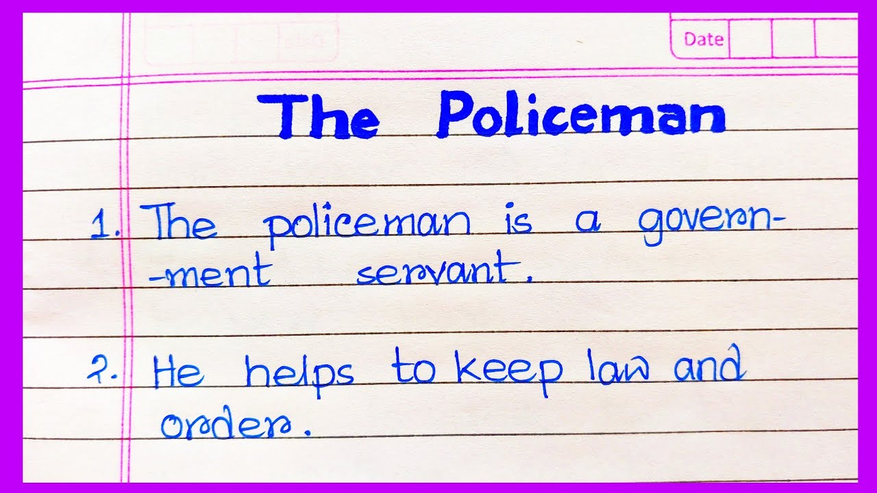 How to write a short essay on Policeman in english/The Policeman ...