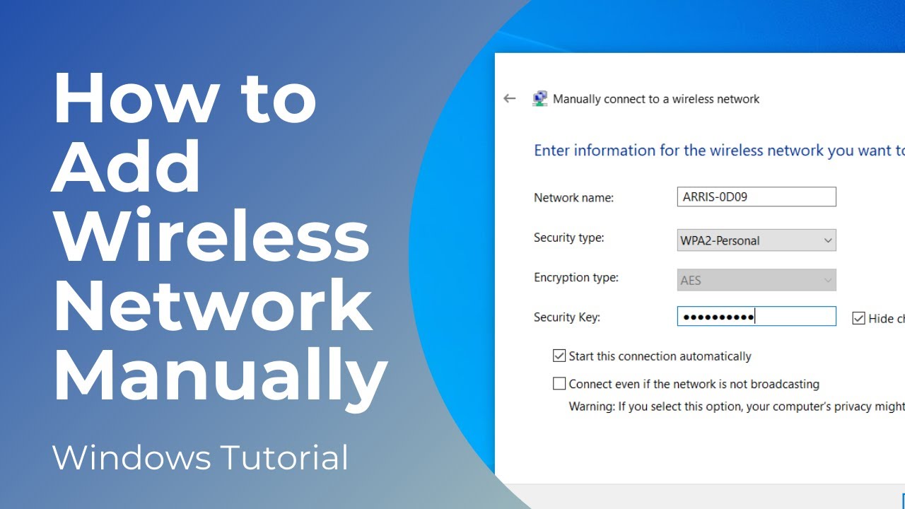 How to Add Wireless Wi-Fi Network Manually in Windows 10 - YouTube