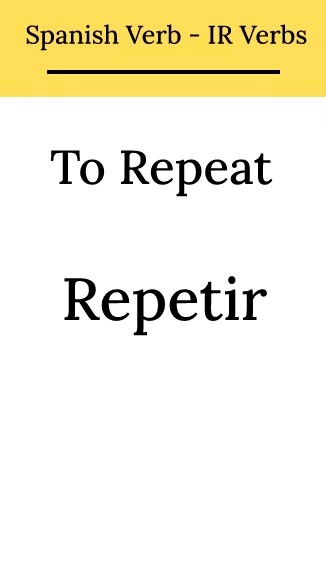 Learn How to Say the Verb "To Repeat / Repetir" in Spanish | #shorts # ...