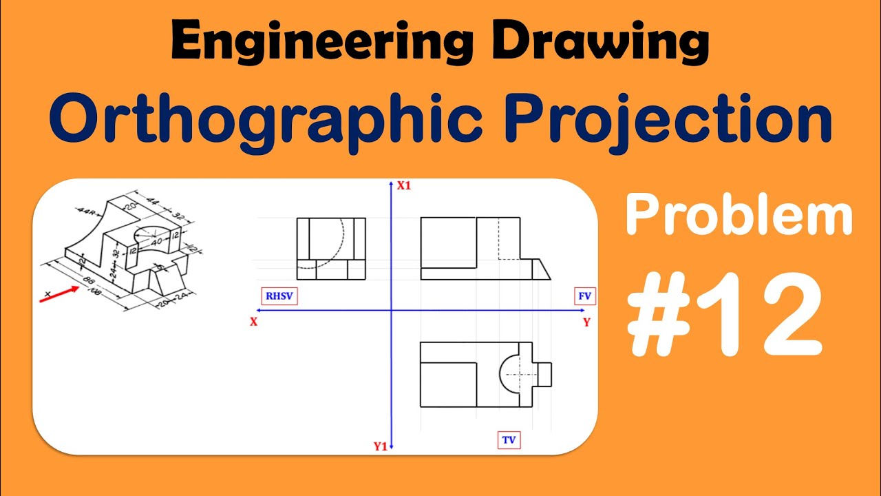 Orthographic Projections Problem 12 #EngineeringDrawing #IsotoOrtho ...
