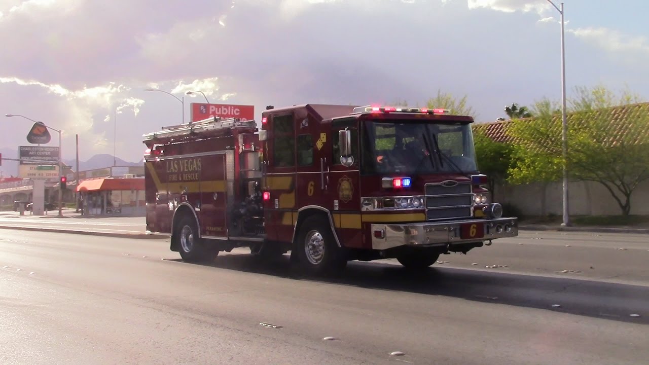 Las Vegas Fire & Rescue Engine 6 Responding - YouTube