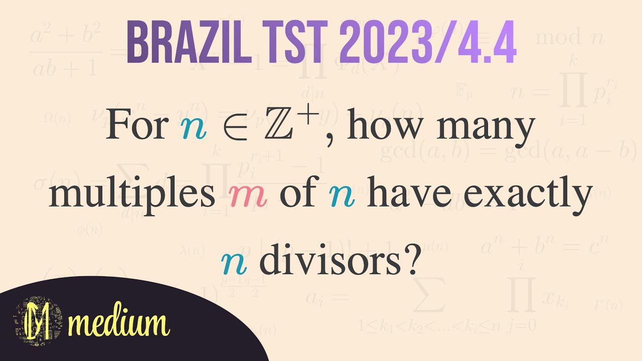 On infinitely large integers with the same number of divisors - YouTube