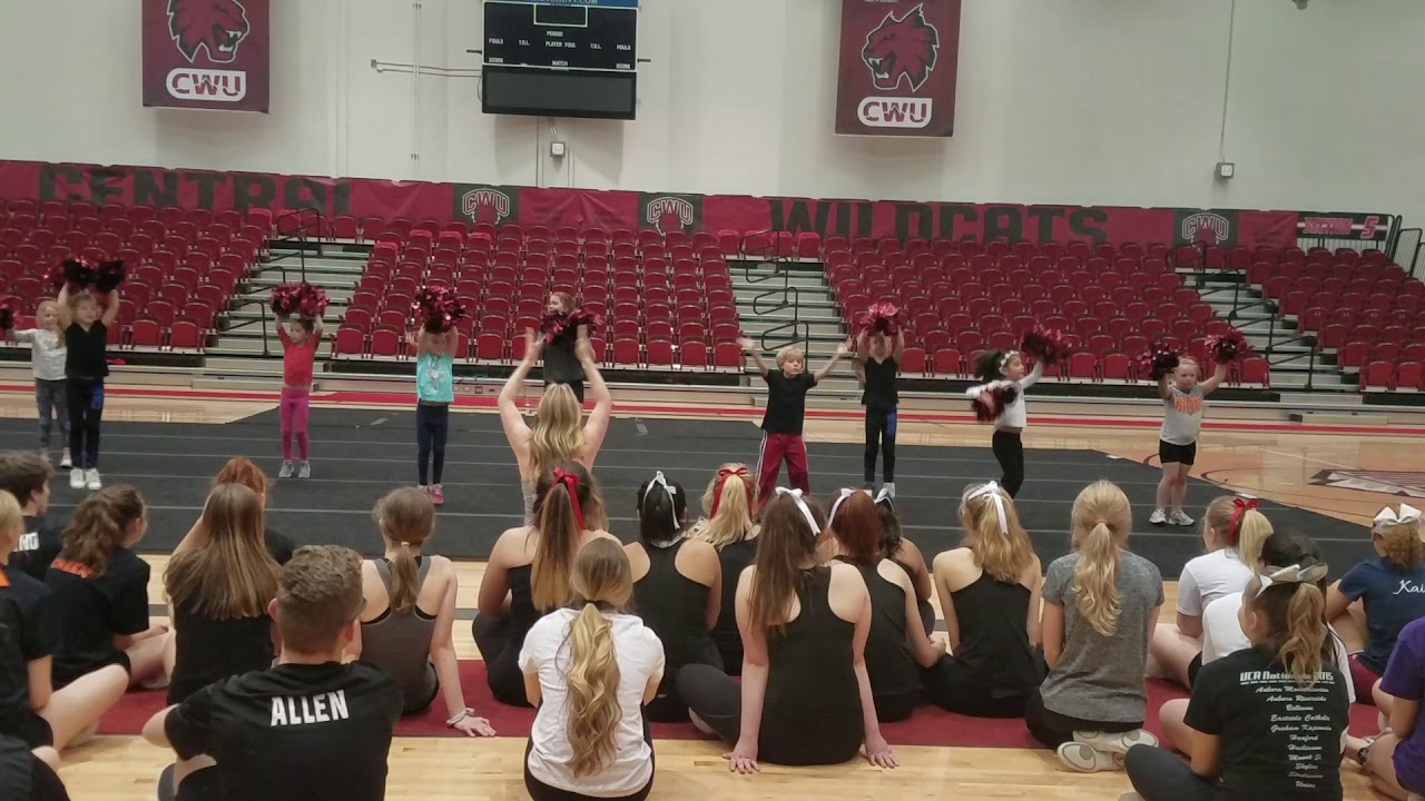 CWU Winter 2018 cheer clinic - YouTube