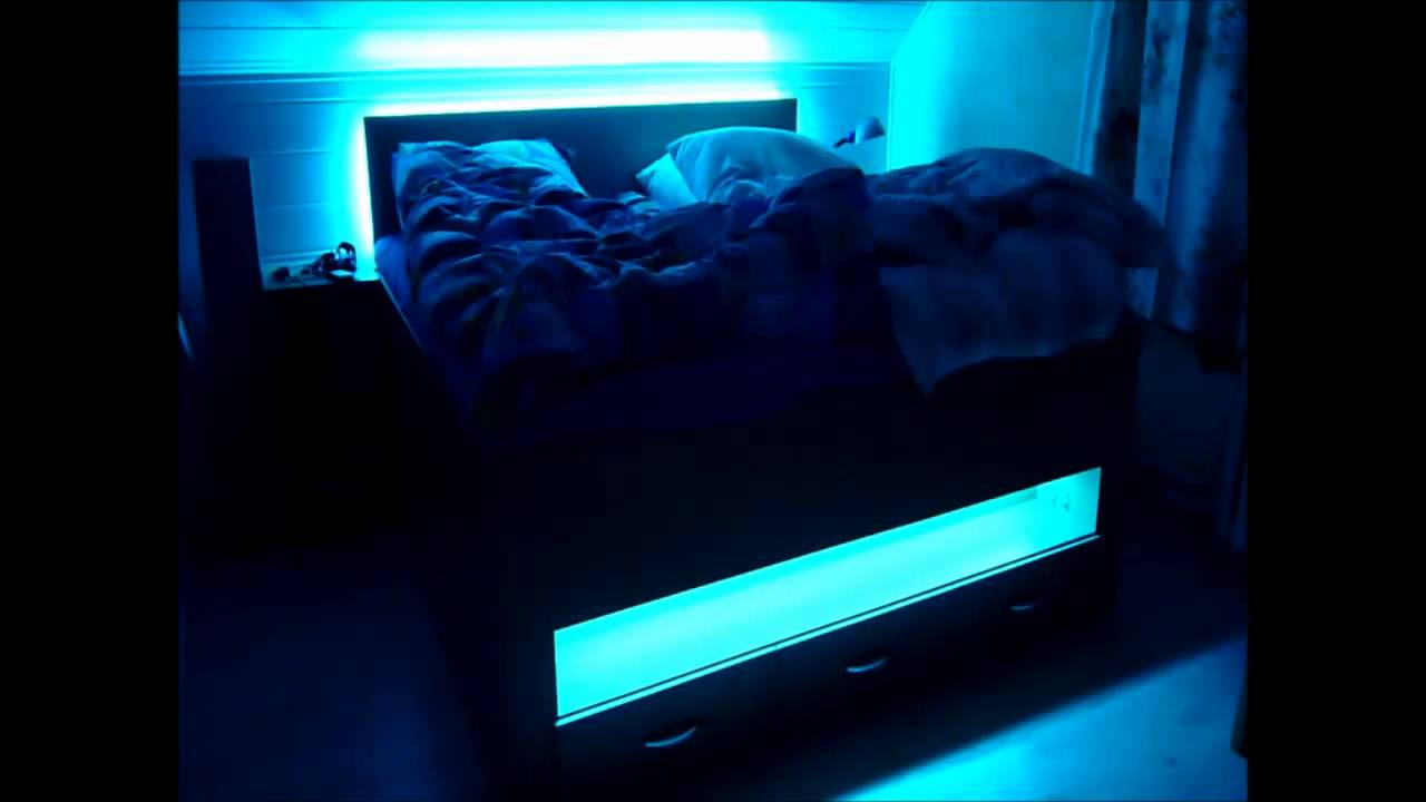 LED osvětlení postele - YouTube