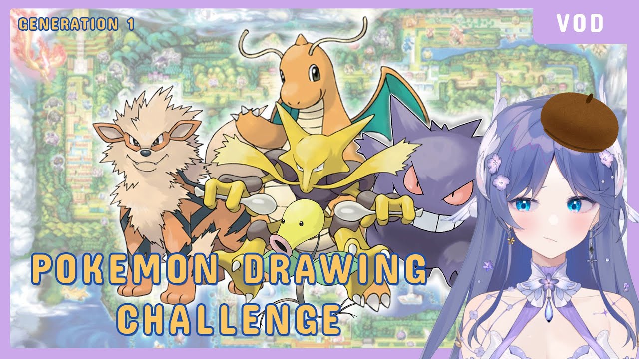 【Pokemon Drawing Challenge】Drawing Gen 1 Pokemon based on my goldfish ...