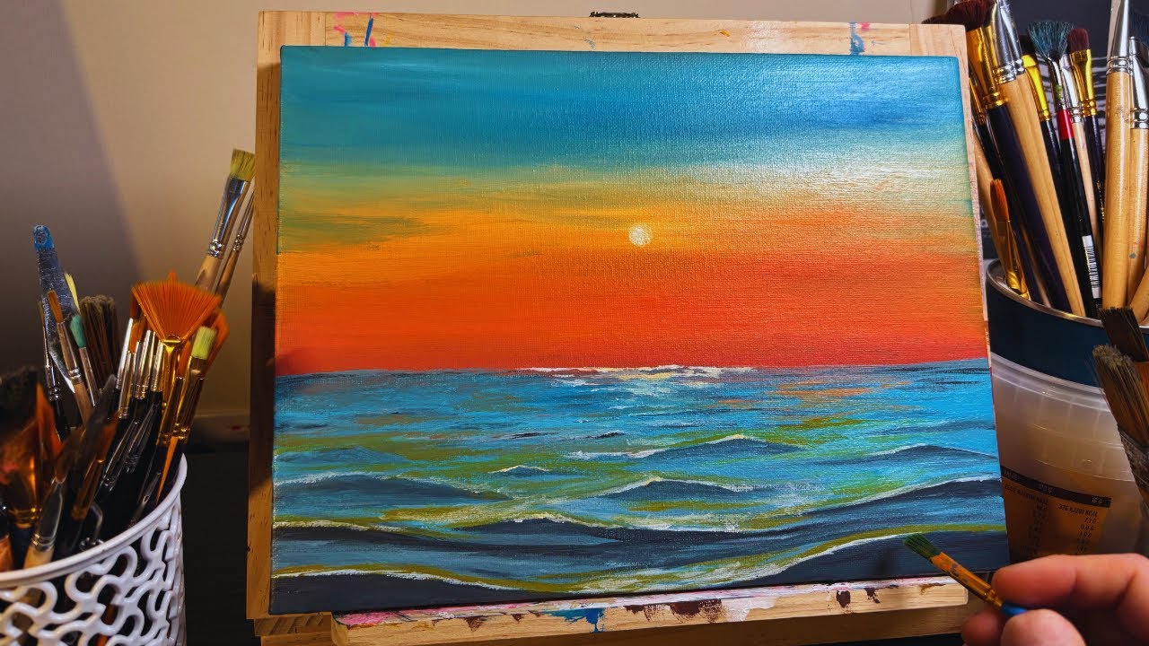 Sunrise Easy Acrylic Painting for Beginners - YouTube