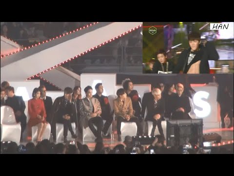 131114 MMA SHINee , IU reaction to BTS 방탄소년단 No More Dream + 진격의 방탄 + 반갑습니다 with Baechigi 배치기