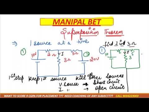 #manipal superposition theorem module 1 b.tech first year bet(basic electrical technology) - YouTube