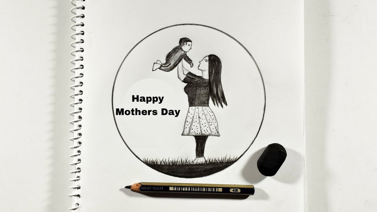 Mothers day drawing || Drawing tutorial || Mothers day gift ideas - YouTube