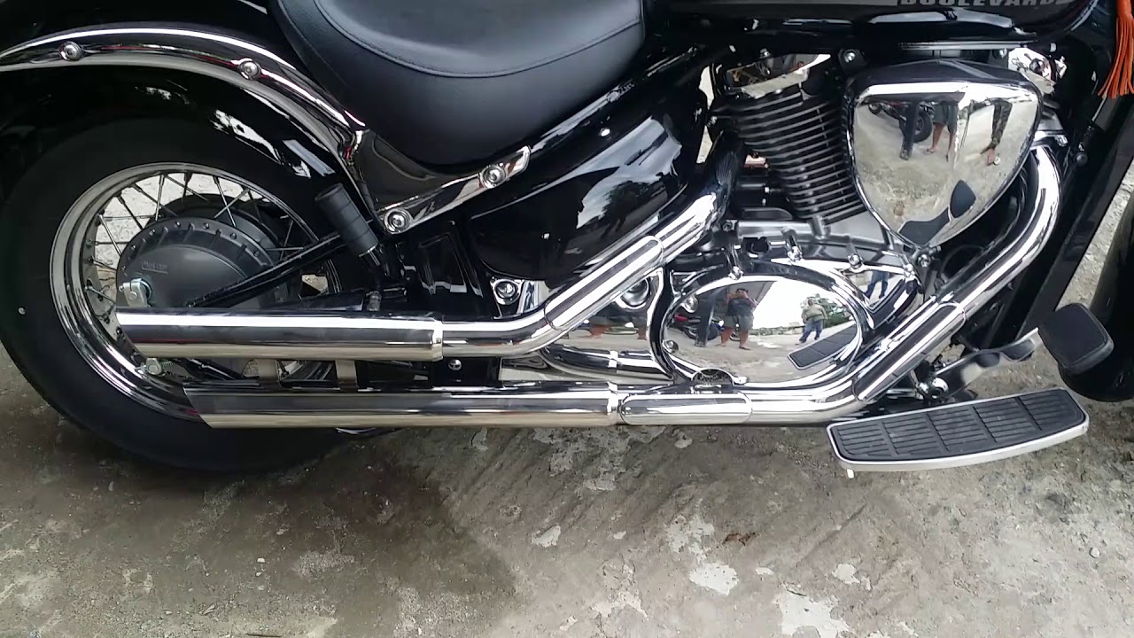 Bug bike shop - ชุดปลายท่อปากตัด for boulevard c50 - YouTube