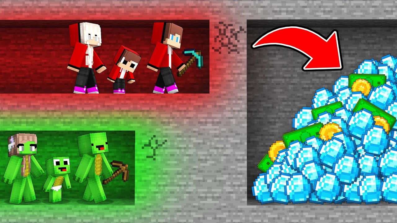 Mikey Family vs JJ Family Treasure Hunt in Minecraft (Maizen) - YouTube