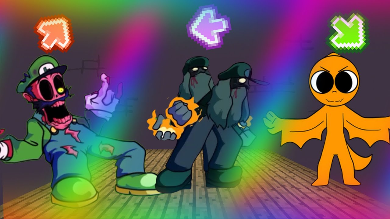 FNF Character Test FRIEND ORANGE LUIGI | NOOB VS PRO VS HACKER | FNF ...